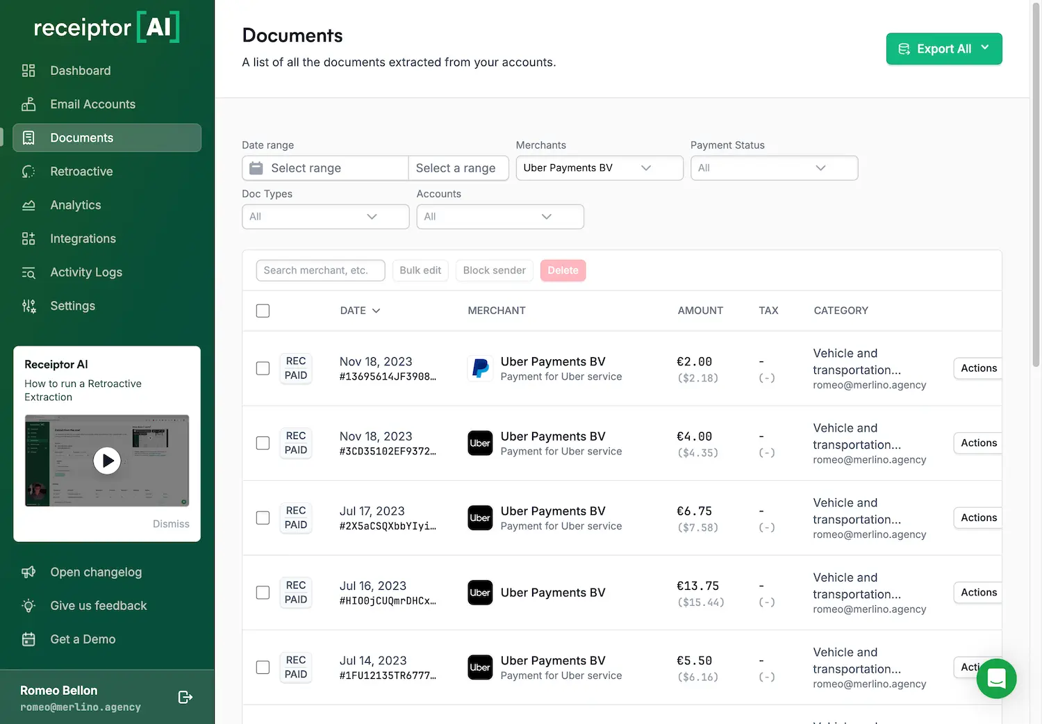 How to Extract Data from Any Bank Statements in 1-Click | Receiptor AI