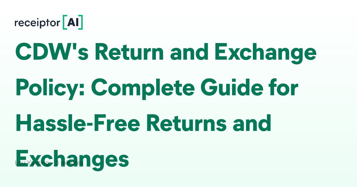 CDW's Return and Exchange Policy: Complete Guide for Hassle-Free ...