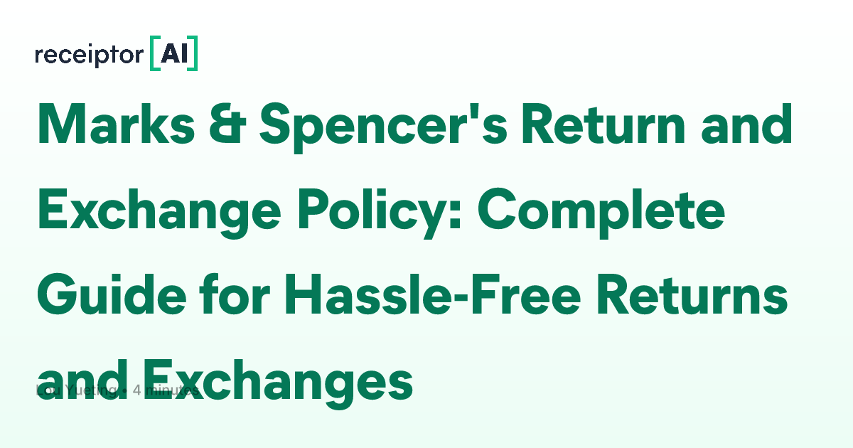 Marks & Spencer's Return and Exchange Policy: Complete Guide for Hassle-Free Returns and ...