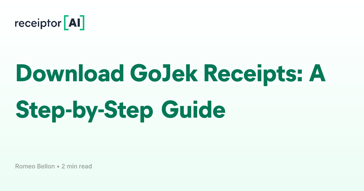 Download GoJek Receipts: A Step-by-Step Guide | Guides | Receiptor AI