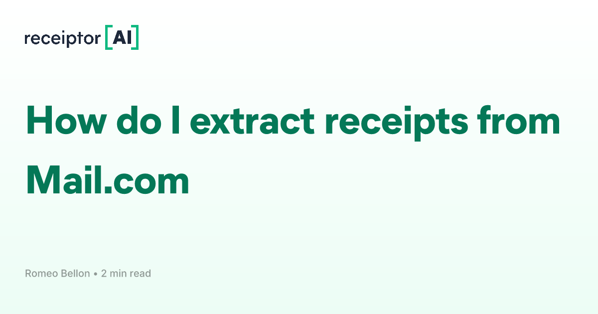 How do I extract receipts from Mail.com | Guides | Receiptor AI