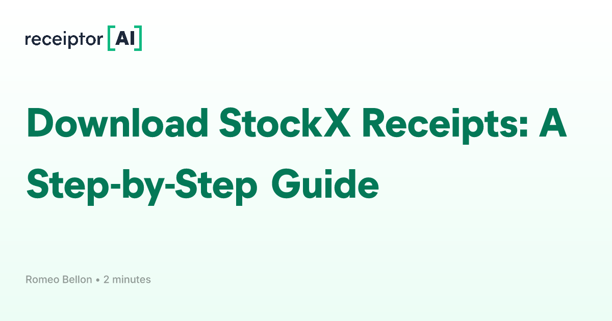 Download StockX Receipts: A Step-by-Step Guide | Guides | Receiptor AI