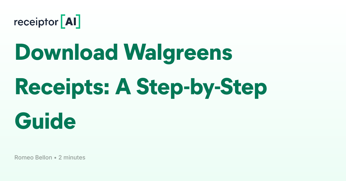 Download Walgreens Receipts: A Step-by-Step Guide | Guides | Receiptor AI
