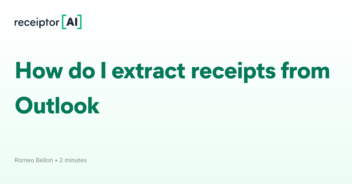 How do I extract receipts from Outlook | Guides | Receiptor AI How do I extract receipts from Outlook | Guides | Receiptor AI